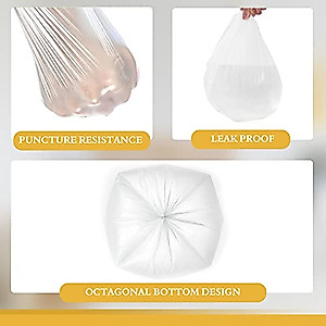 Medium Trash Bags, 6-8 Gallon White Garbage Bags Trash Can Liners for Bathroom, Bedroom, Office, Unscented (50 Count)