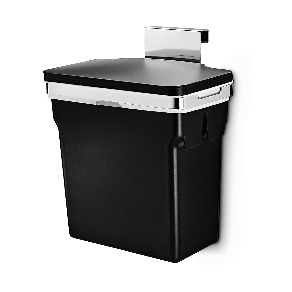 simplehuman 35 Liter / 9.3 Gallon Dual Compartment Under Counter Kitchen Cabinet Pull-Out Recycling Bin and Trash Can & 10 Liter / 2.6 Gallon in-Cabinet Trash Can Heavy-Duty Steel Frame, Black
