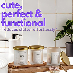 white + sable Bathroom Cotton Ball and Qtip Organizer (3 Pack), cotton swabs holder, Qtip and Cotton Ball Holders for Bathroom