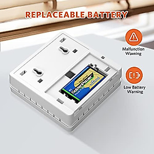 Carbon Monoxide Detector Alarm, HATHEPHS 10-Year Life Portable CO Detector with Digital LCD Display, Battery Powered CO Alarm with 3 LED Lights for Home, Office and Travel
