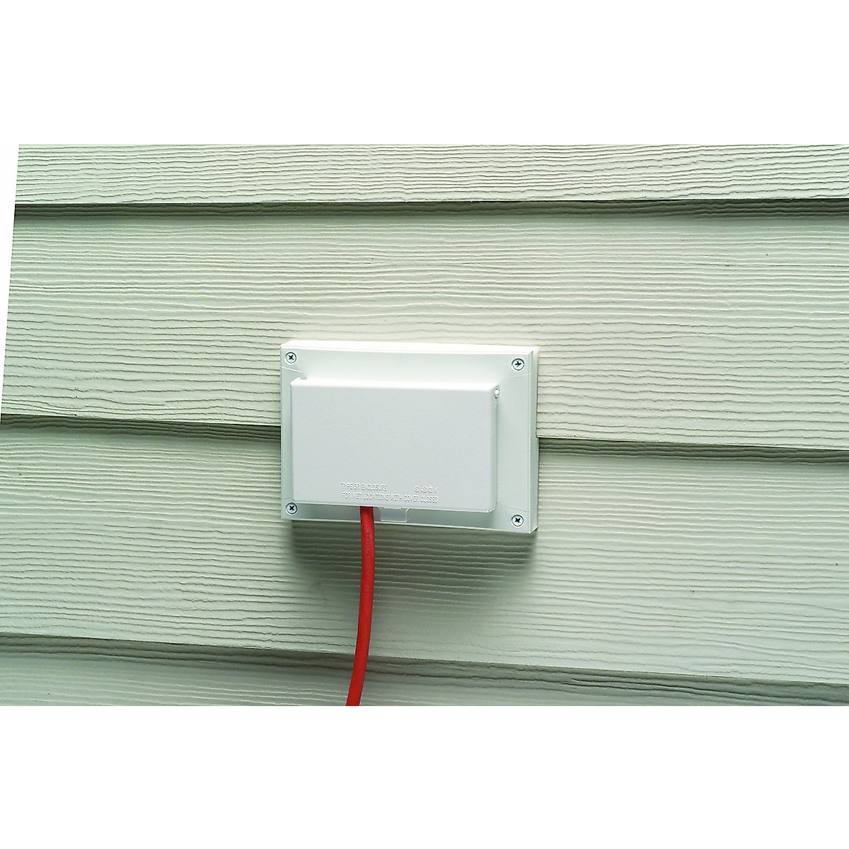 Arlington DBHR131W-1 Low Profile IN BOX Electrical Box with Weatherproof Cover for Retrofit Siding Construction, 1/4-Inch or 5/16-Inch Lap, Horizontal, White