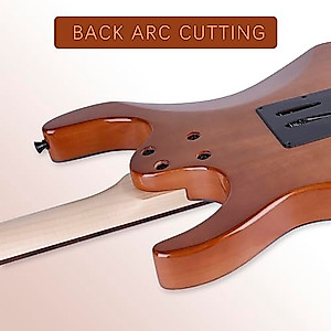 Leo Jaymz Electric Guitar Tempest Series - Mahogany Body and Burl Top,Maple Neck and Rosewood Fingerboard,Alnico V active Pickups,Wilkinson 2-point Temolo Bridge (Architect)