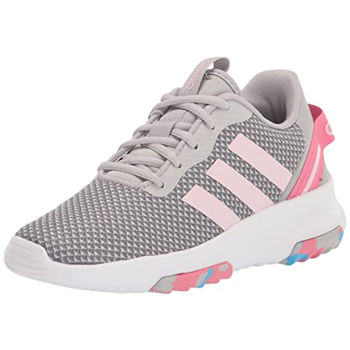 adidas Racer TR 2.0 Running Shoe, Grey/Clear Pink/Rose Tone, 2 US Unisex Little Kid