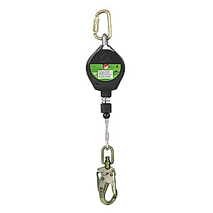 PEAKWORKS Fall Protection Safety Lifeline, Self Retracting (SRL) Cable, 20 ft Vertical and Horizontal Cable, Galvanized Steel Snap Hook Harness for Climbing, Rescue, Hunting, Roofing, V845533020LE