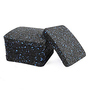 [6 Pack] Exercise Equipment Mat 4" x 4" x 0.5" Pads - Treadmill Mat for Carpet Protection - Protective Anti-Slip Treadmill Pad for Hardwood Floors & Carpets - Home Gym Accessories - Protect Floors