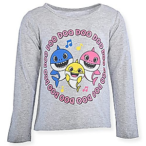 Nickelodeon Baby Shark Girls Long Sleeve Shirt for Toddler and Big Kids