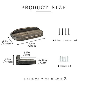 Freezing point Small Floating Shelves for Wall Set of 2 Semicircle Wood Trapezoid 10×4Inch Mini Wall Shelf Decor Plant Display Mounted Kitchen Bathroom Bedroom Corner Decorative Storage Tiny Stand