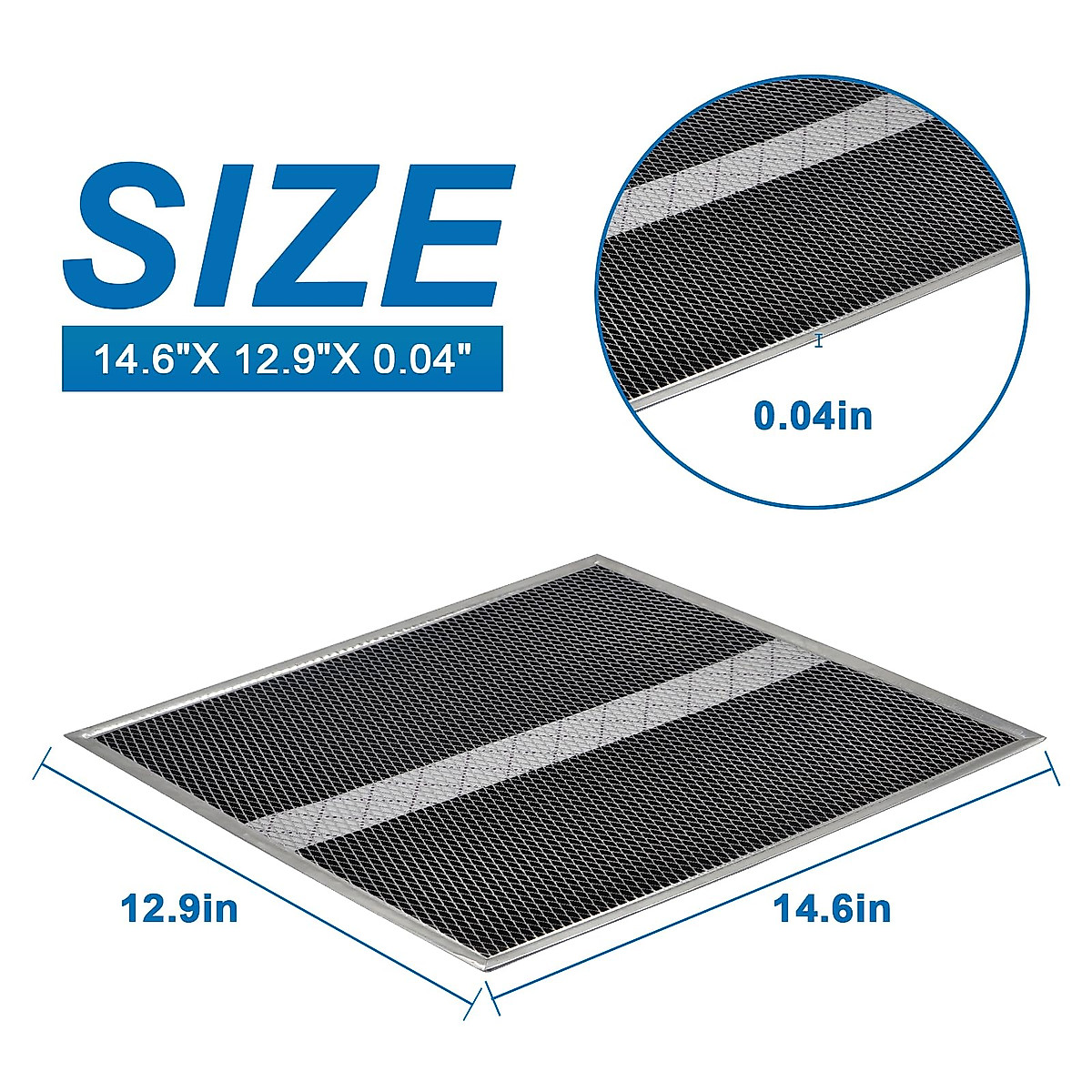 HPF30 Range Hood Non-Ducted Charcoal Filter (XC) 14.6" X 12.9" Compatible with Broan Range Hood Filter S97020466 Replacement Filter with Clips - 2 Pack