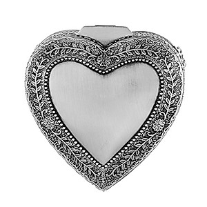 MioCloth Classic Vintage Antique Tin Heart Jewelry Box Treasure Storage Organizer Chest