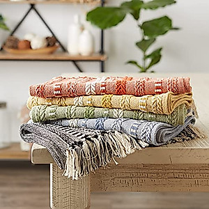 DII Farmhouse Braided Stripe Table Runner Collection, 15x108 (15x113, Fringe Included), Black