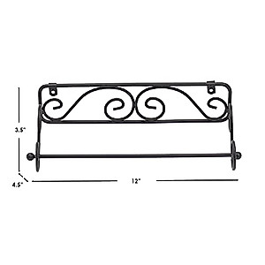 Home Basics Scroll Design Wall Mounted Paper Towel Holder | Great Space Saver | Scroll Collection | Durable Steel