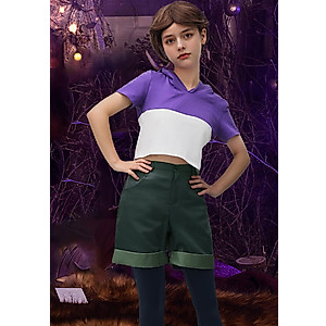 DAZCOS Women's US Size Purple White Hoodie Cosplay Costume Outfit with Tights (Medium)