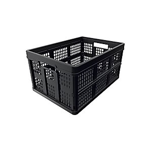 CLAX® The Original | Made in Germany | Multi Use Functional Collapsible Carts | Mobile Folding Trolley | Storage Cart Wagon | Shopping Cart with 2 Storage Crates (Black)