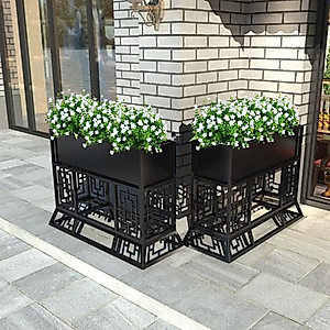 Little Chain 8PCS Artificial Fake Outdoor Plants Flowers UV Resistant Faux Flowers Indoor Outside for Decoration Hanging Planter Wedding Garden Patio Office Home Decor White