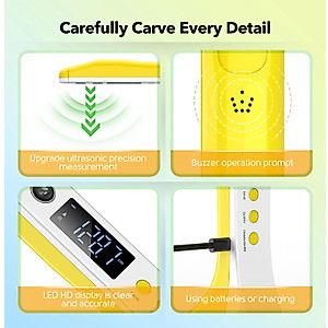 Portable Ultrasound Body Height Stadiometer - Handheld Cordless Height Measurement Device for Children and Adults with Temperature Display decor 30cm-220cm / 11.8in-86.6in