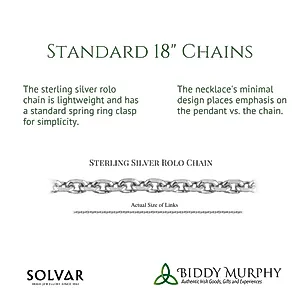 Biddy Murphy Irish Celtic Cross Pendant Necklace for Women, 925 Sterling Silver, Ornate Traditional Irish Jewelry, Small 7/8", 18" Length Crafted in Co. Dublin, Ireland