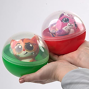 Vending Machine Capsules - 3.9 Inch Empty Plastic Capsules - 12 Pcs Clear-Colored Round Capsules - 100 mm Toy Capsules - Empty Capsule Balls for Prizes - Candy Hunt Containers - Bath Bombs Molds