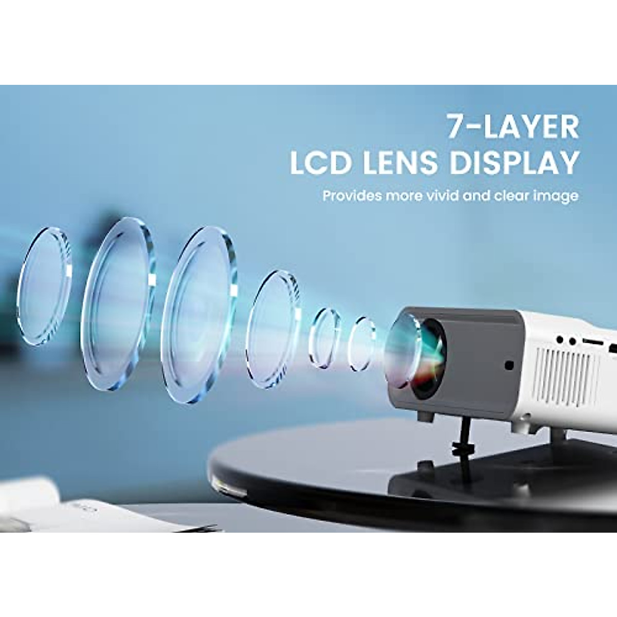 Portable Mini Projector with 5G WiFi and Bluetooth, ACROJOY 1080P Supported Movie Projector with Tripod & 240" Display, Outdoor Video Projector Compatible w/ TV Stick/HDMI/USB/PS5/iOS/Android