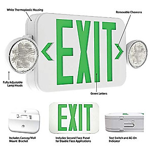Compass CCG Hubbell Lighting LED 2 Head Emergency Light, White