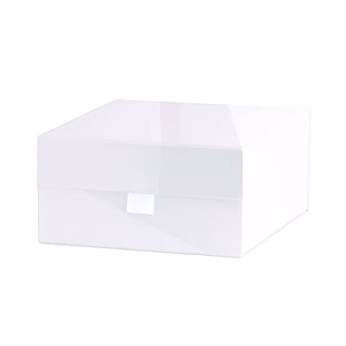 Purple Q Crafts 1 Pack White Hard Gift Box With Magnetic Closure Lid 8"x8"x4" Square Favor Boxes With White Glossy Finish (1 BOX)