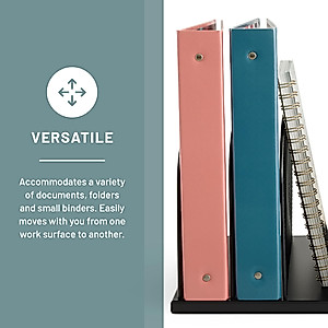 Safco Products Onyx Mesh 5 Sort Vertical Desktop Organizer 3256BL, Black Powder Coat Finish, Durable Steel Mesh Construction