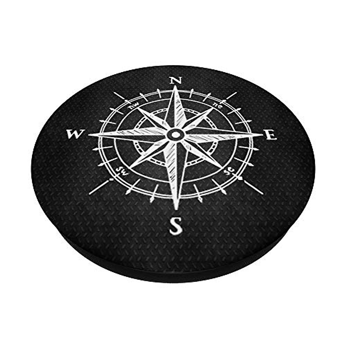 Black White Compass Rose Gift For Hiker And Camper PopSockets PopGrip: Swappable Grip for Phones & Tablets