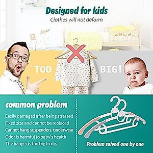 Domiella Adjustable Baby Clothes Hangers for Nursery,Plastic Children Closet Hangers Non-Slip Kids Hangers Space Saving Extendable Newborn Hangers (Pink+Gray 20-Pack)