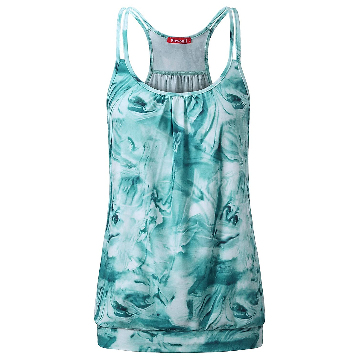 Blevonh Women's Tank Tops - Loose Fit, Color Block Print, Spaghetti Strap, Sports & Exercise Camis, Athleisure L