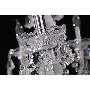 ARRKOYAA Clear 15 Lights K9 Crystal Chandelier Modern Luxurious Light Candle Pendant Lamp Ceiling Living Room Lighting for Dining Living Room Bedroom Hallway Entry 32x35 Inch Gifts(Color Clear)