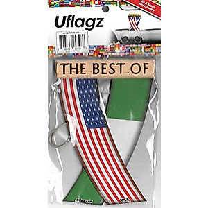 NIGERIA AND USA NIGERIAN AMERICAN WEST AFRICAN REARVIEW MIRROR MINI BANNER HANGING FLAGS FOR THE CAR UNITY FLAGZ™..