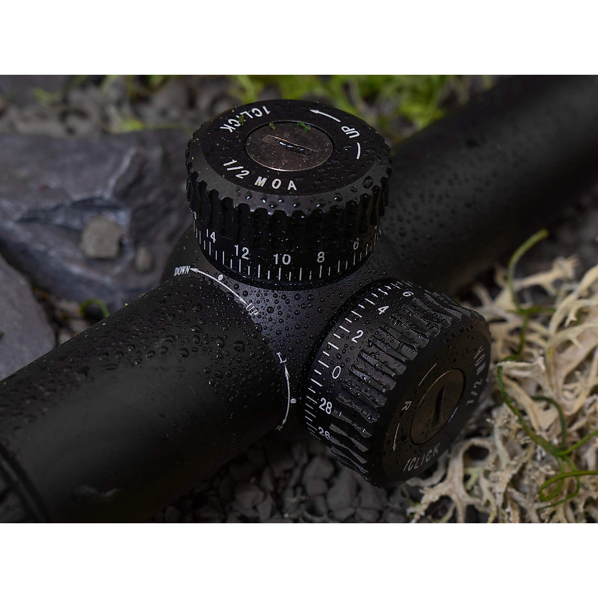 Monstrum Alpha 1-6x24 First Focal Plane FFP Rifle Scope with MOA Reticle | Precision V2 Picatinny Scope Rings | Bundle