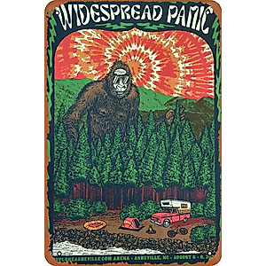 Widespread Panic - 2021 Status Serigraph poster Asheville, NC Retro Tin Sign Funny Wall Art Decorations for Pub Restaurants Cafe Club Plaque Man Cave Wall 8x12 Inch