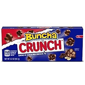 CRUNCH Buncha CRUNCH, Bulk 12 Pack, Milk Chocolate and Crisped Rice, Movie Theater Candy Box, 3.2 oz Each