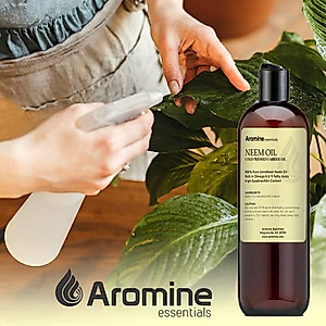 Aromine Neem Oil for Skin, Hair care and Neem Oil for Plants (4oz)