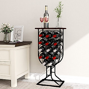 Taleco Gear Freestanding, Wine Stand Rustic Style, Holds 14 Bottles of Wine, freestanding Floor, Decorative Wine Storage Rack, Stackable Metal Wine Rack