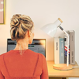 Lampwell Helle Office Desk Lamp for Home Office,Adjustable Desk Lamp for Bedrooms,Modern Desk Lamp for Desk,Kids Desk Lamp,Student Desk Lamp for Dorm,9.69×5.91×H14.88IN,Bulb Excluded,White Desk Lamp