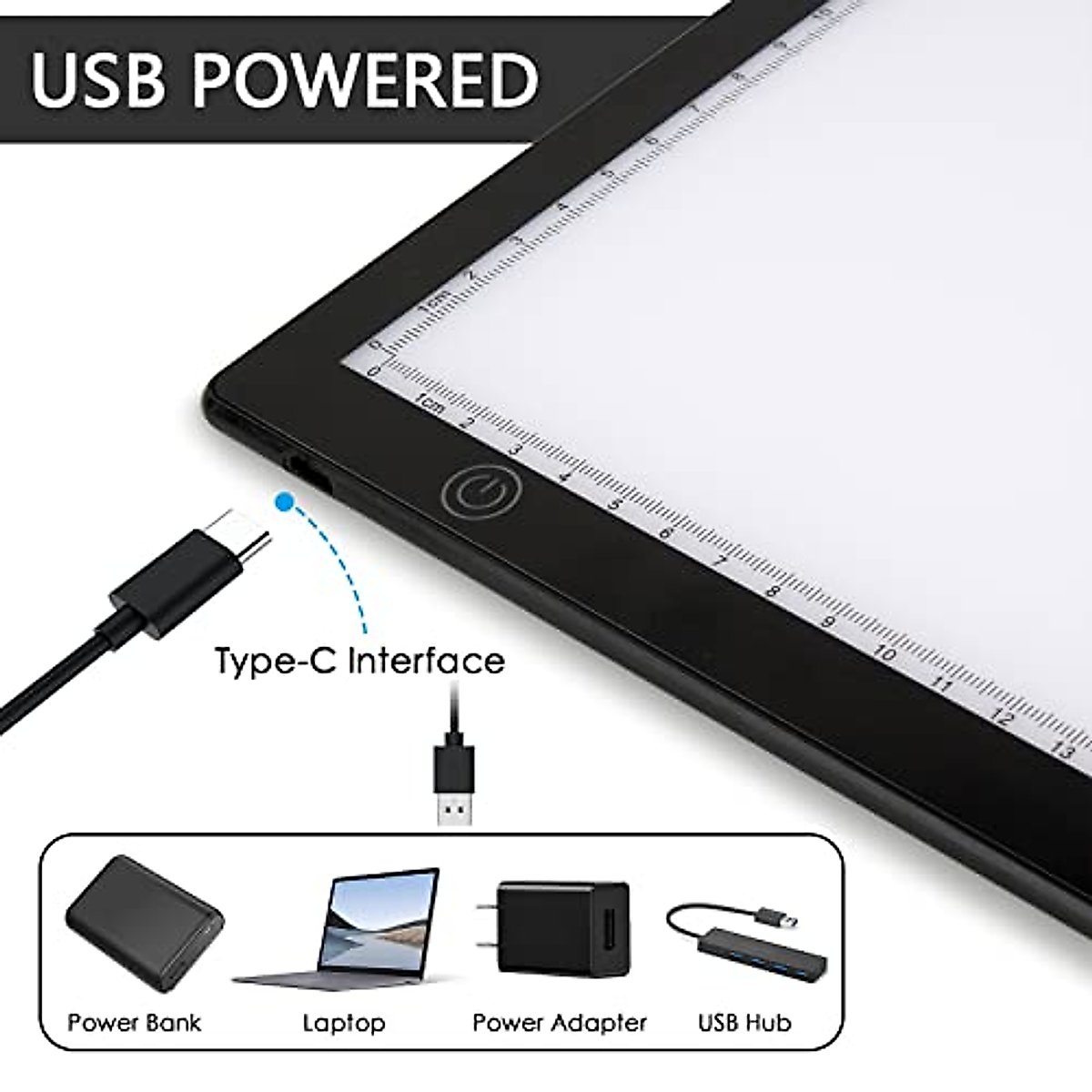 DGODRT Slide Viewer Light Pad Backlight for Viewing and Scanning Photos Slides Negatives Films, Ultra-Thin Light Box Scanner with 3 Adjustable Brightness, USB Powered