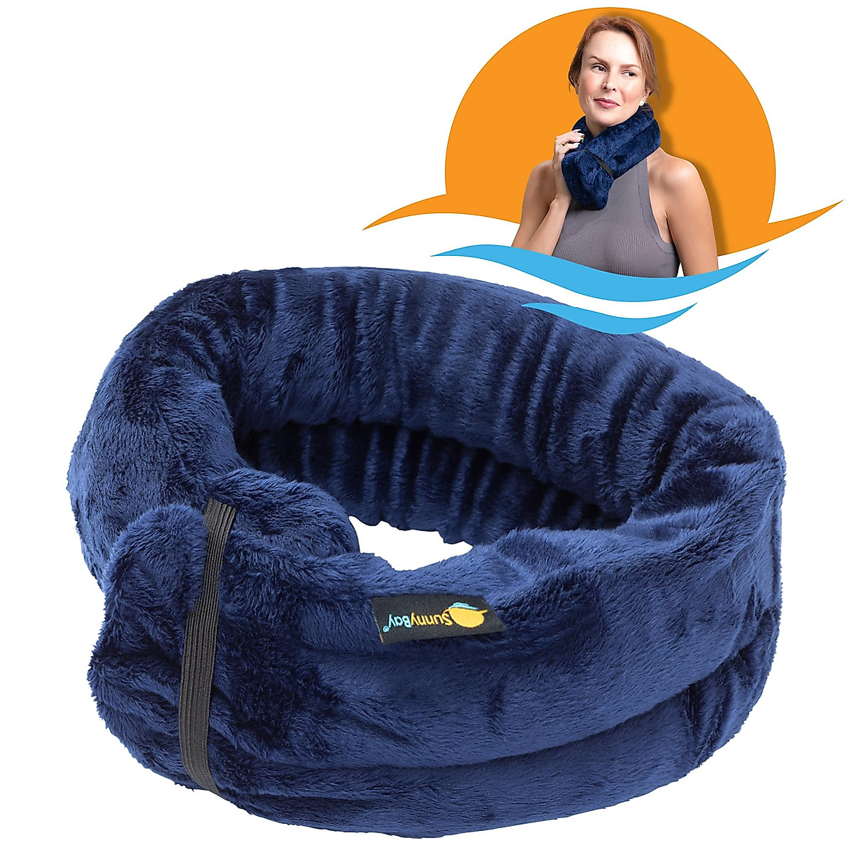 SunnyBay Microwave Heating Pad, Microwavable Heated Neck and Shoulder Wrap, Multipurpose Moist Hot/Cool 2.5lb Bean Bag Pack with Plush Cover and Elastic Fastener, FSA HSA Eligible, 26x5 Inches, Blue