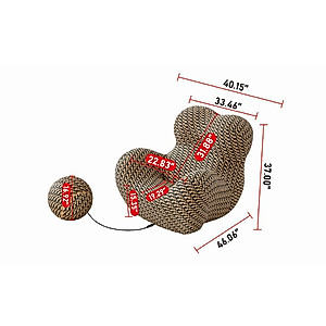 Tosaronia Modern Lazy Sofa Fireside Chair Floor Sofa B&B Italia Minimalist High-Density Foam Floor Couch Upholstered Lazy Couch Bubble Couch for Living Room Bedroom Brown