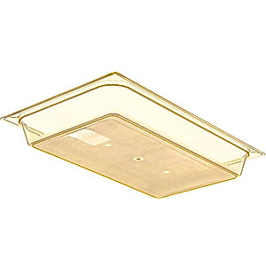 Carlisle FoodService Products Storplus Full-Size High Heat Food Pan for Catering, Buffets, and Restaurants, High Heat Plastic 2.5 Inches Deep, Amber