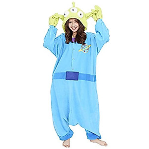 SAZAC Little Green Man Kigurumi - Onesie Jumpsuit Halloween Costume (Adults)
