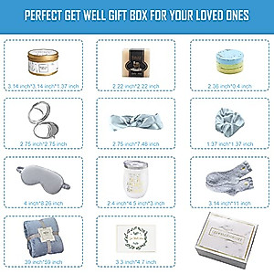 Get Well Soon Gifts for Women, 13 Pcs Care Package Gift Feel Better Basket Warm After Surgery Recovery Encouragement Gift Thinking of You Box with Blanket Coffee Tumbler for Women Friends Female
