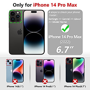 Varikke for iPhone 14 Pro Max Wallet Case Detachable with Card Holder for Women, Fashion Glitter Leather Strap Magnetic Flip Wallet Removable Phone Case Cover for iPhone 14 Pro Max 6.7", Dark Purple