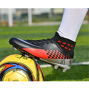 Qzzsmy Men Cleats Soccer Unisex's Ag Cleats Outdoor Training Ag CD1808-M1-40