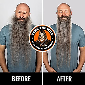 Tame The Wild Premium Beard Straightener - Ionic Anti-Scald Technology - Heated Beard Brush - 3 Temp Settings - Wooden Comb Included - Gift Set