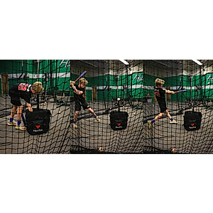 VeloTee | Home Plate Baseball & Softball Bat Bag | Softball and Baseball Coaches Bag | Baseball Bucket Backpack with Built in Batting Tee