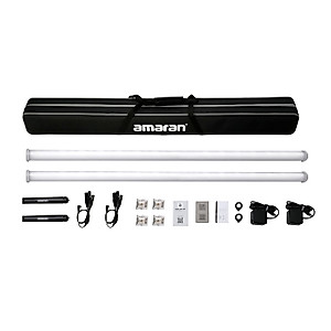 Aputure Amaran PT4c 2 Light Kit,Pixel Tube Light,16 RGBWW Pixels Tube LED,32W Power (120cm/47.2Inch) Amaran T4C