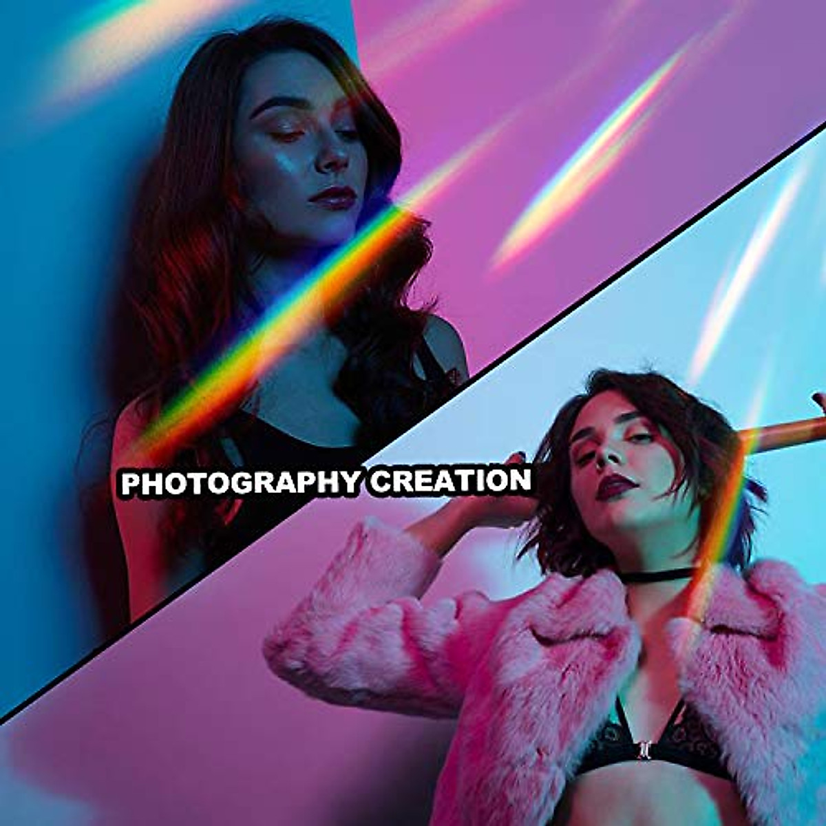 Young4us 2 Pack 6-inch Crystal Optical Glass Triangular Prism for Photography, Kids, Science, Teaching Light Spectrum, Physics and Taking Photos Pictures (Set of 2, 150mm)