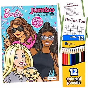 Luti Barbie Coloring Book Set Bundle with 1 Coloring Books, 12 Coloring Pencils, Indoor Scavenger Hunt, and Activities
