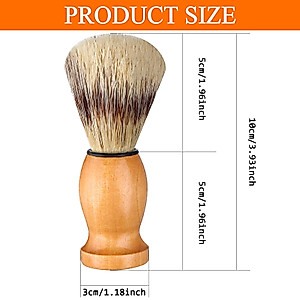 Lwestine 4Pcs Men Shaving Brush Wood Handle, Professional Salon Tools